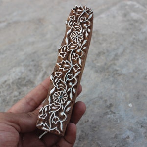 Floral Clay Block Print Stamp Carve Block Fabric Stamp Flower Border ...