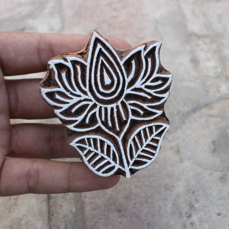 Lotus Wood Block Print Stamp Flower Block Stamp Carve Block Wood Block ...