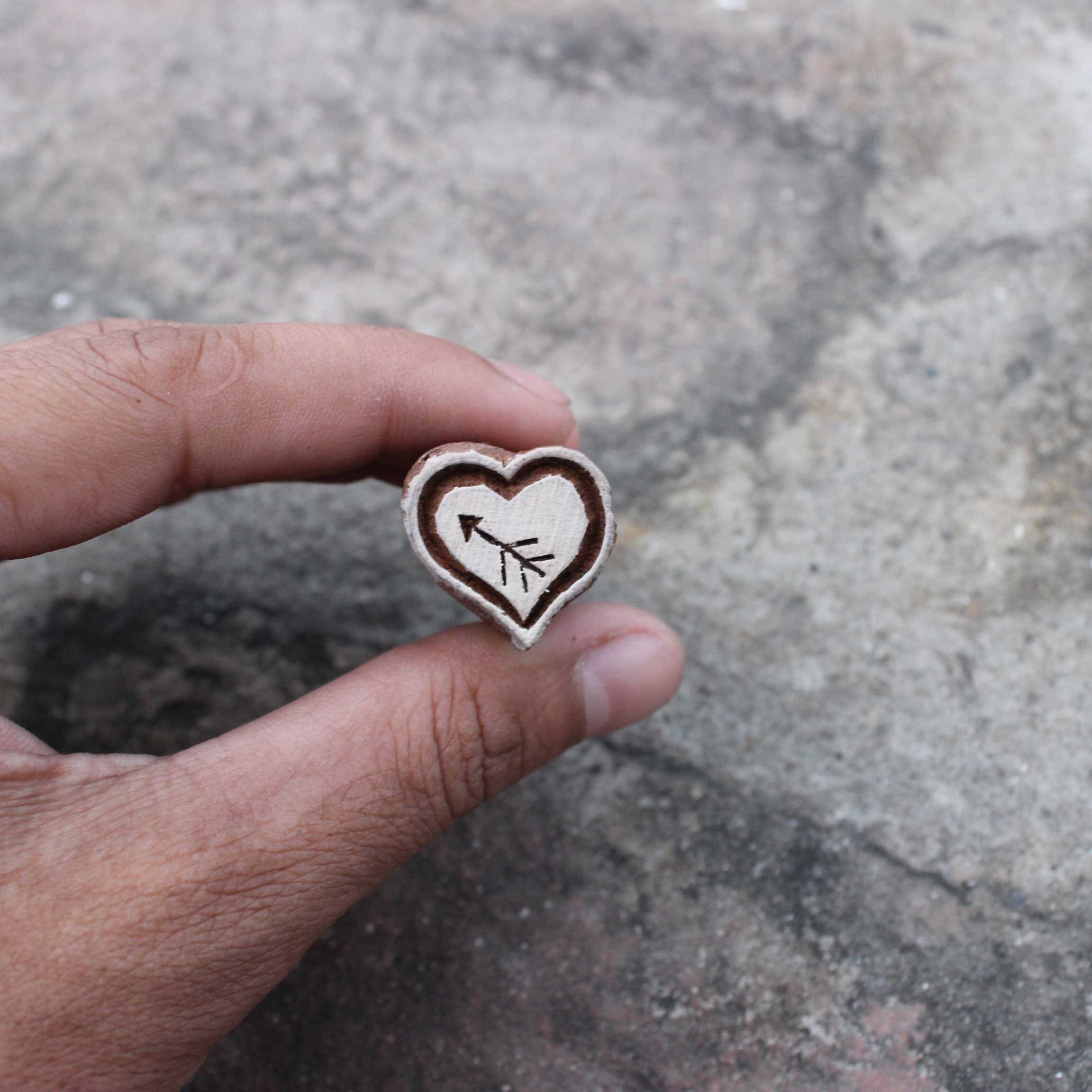 Heart Block Stamp Hand Carved Wooden Stamp Love Stamp Carve - Etsy