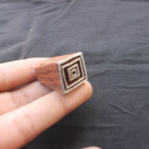 Small Square Hand Carve Stamp-geometric Logo Wooden Printing Block ...