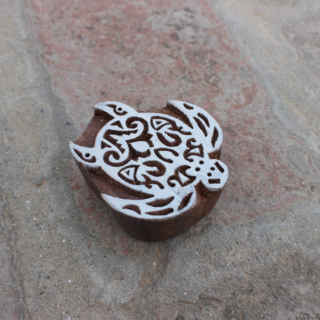 Tortoise Print Stamp Turtle Wood Block Print Stamp Hand Carved Stamp ...