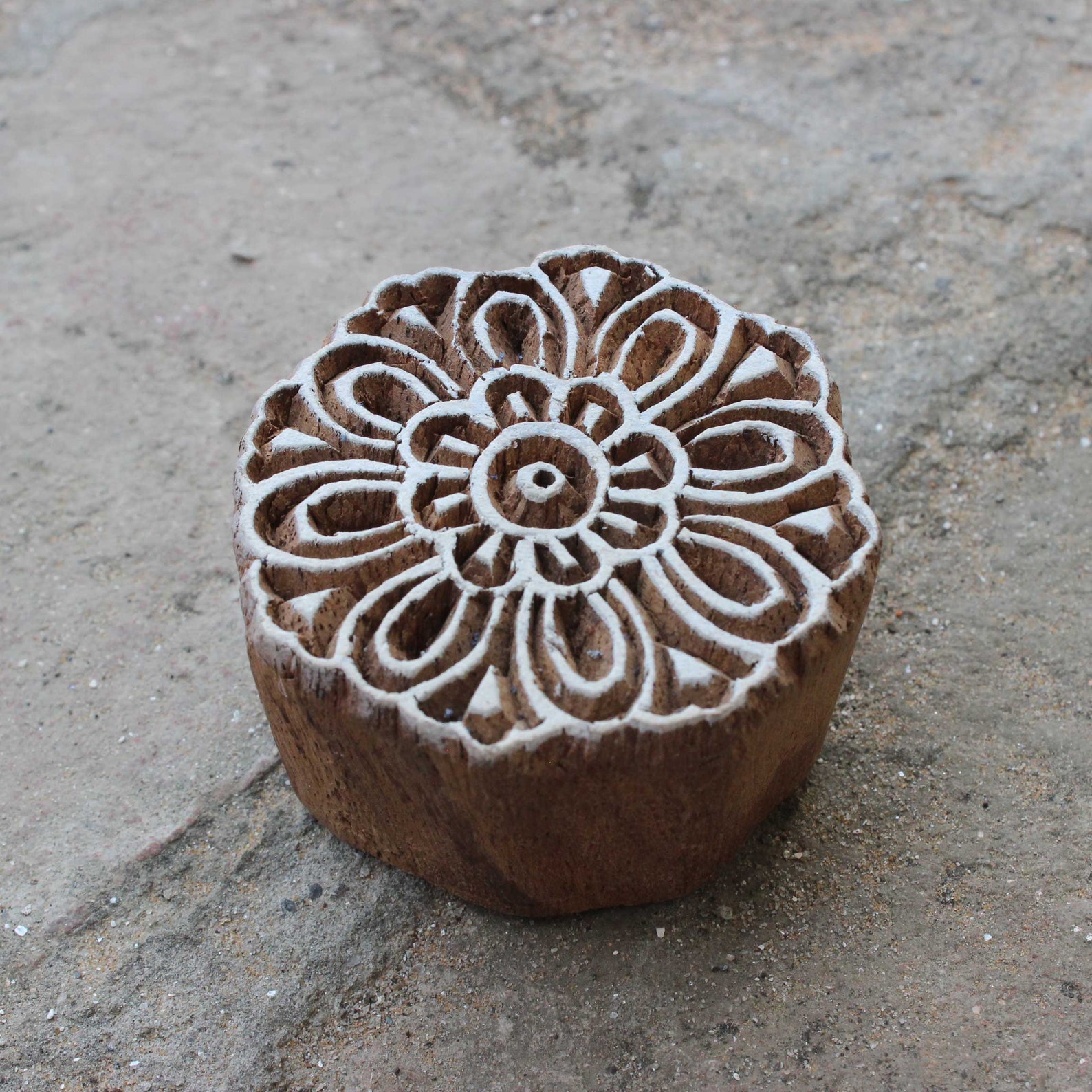 Floral Fabric Print Stamp Hand Carved Fabric Stamp Flower | Etsy