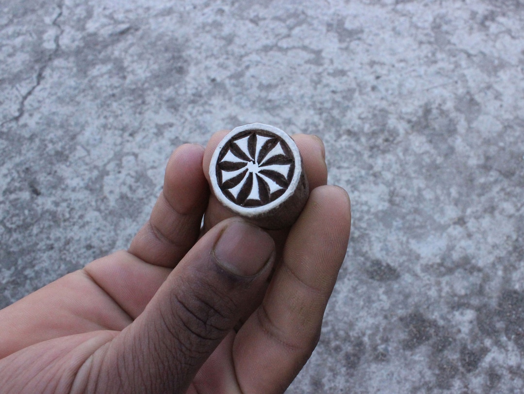 Round Block Print Stamp Circle Block Print Stamp Indian Wood Block ...