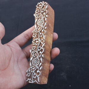 Floral Clay Block Print Stamp Carve Block Fabric Stamp Flower Border ...