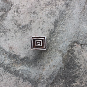 Small Square Hand Carve Stamp-geometric Logo Wooden Printing Block ...
