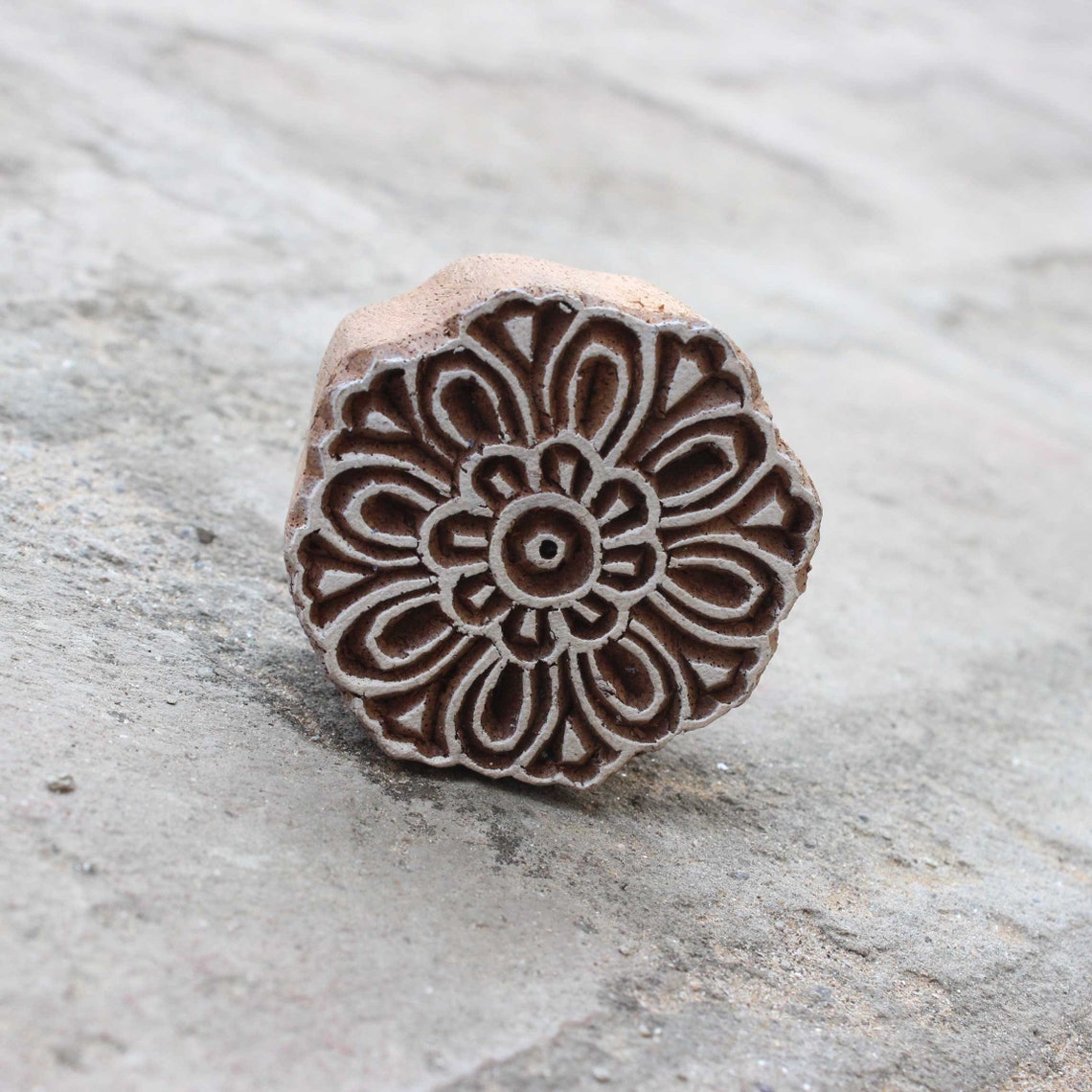 Floral Fabric Print Stamp Hand Carved Fabric Stamp Flower | Etsy