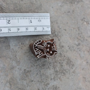 Cat Block Print Stamp Kitty Block Print Stamp Kids Hand Carved Wooden ...