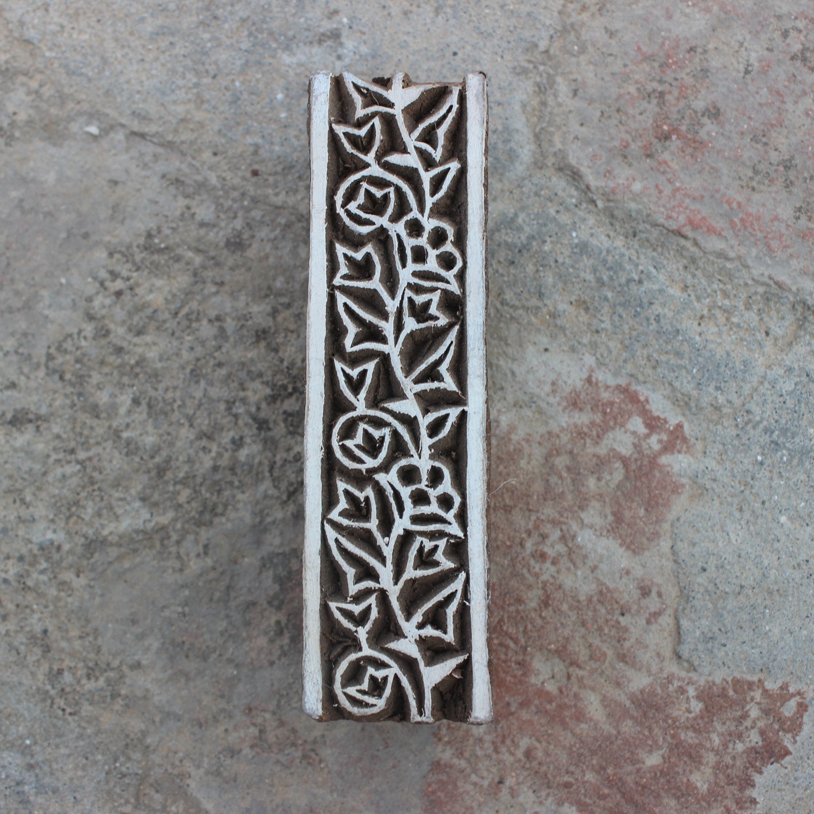 Floral Border Block Print Stamp Hand Carved Block Print Stamp Indian ...