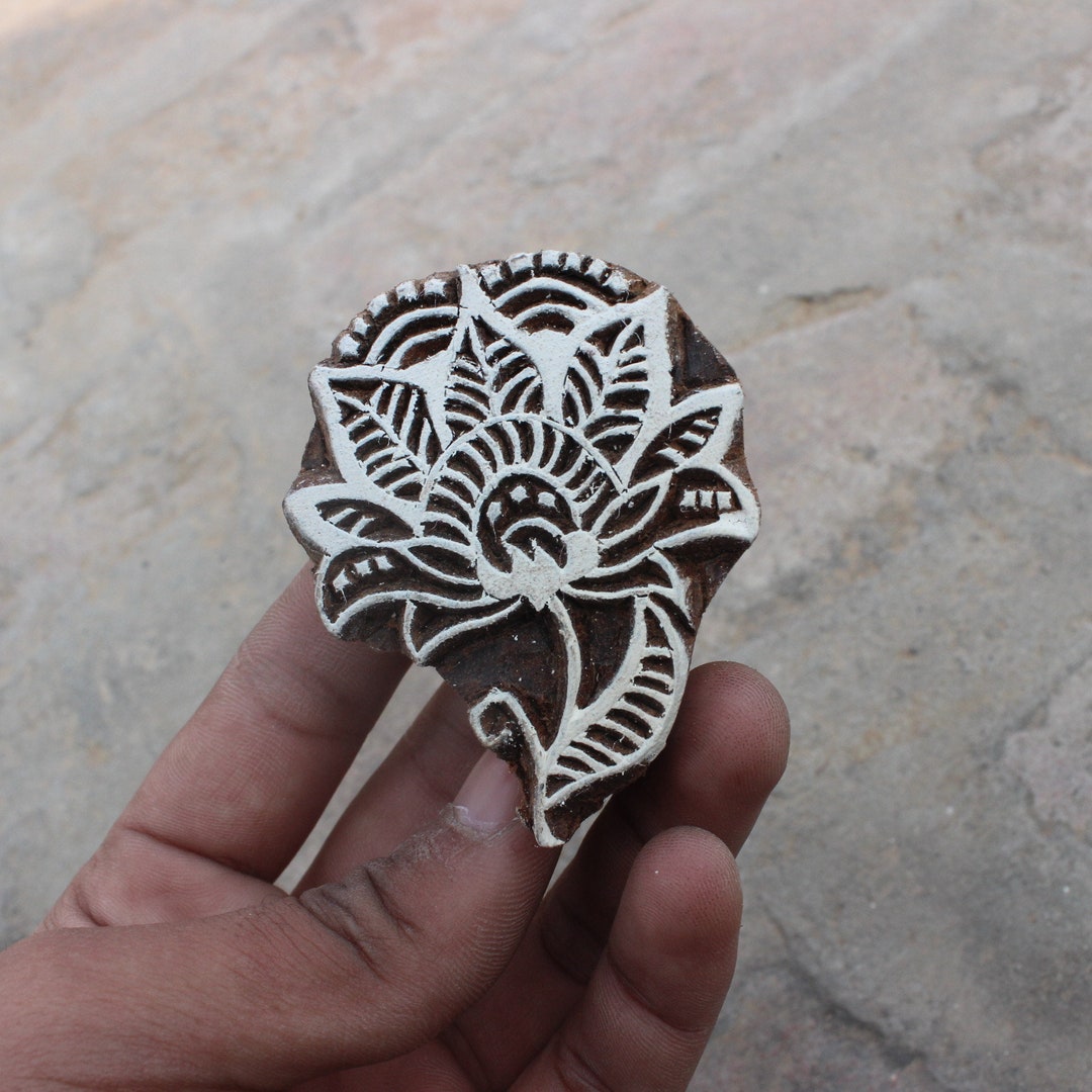 Lotus Block Print Stamp Floral Block Print Stamp Carve Block Print ...