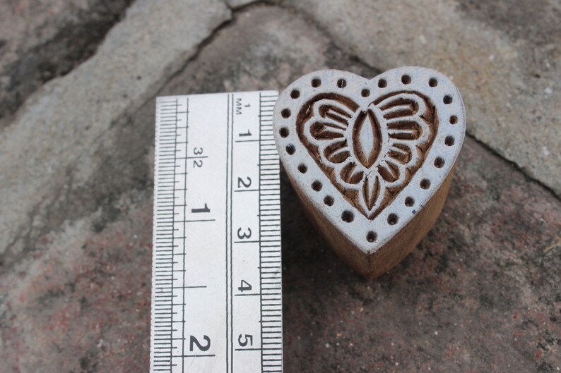 Heart Block Print Stamp Love Stamp Hand Carved Wooden Stamp Indian ...