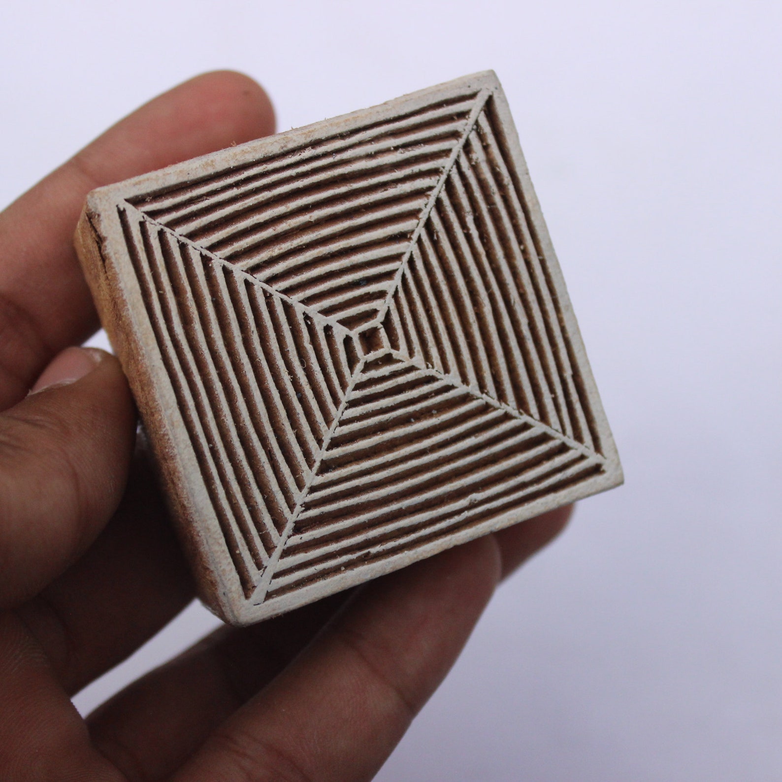 Square Block Print Stamp Hand Carved Wood Block Stamp Celtic Wood Block ...