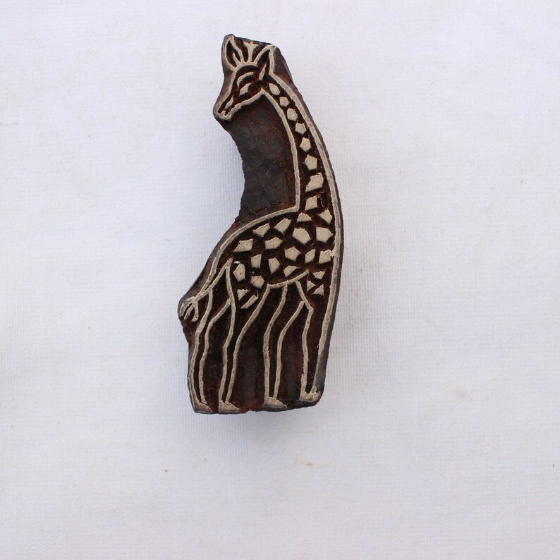 Giraffe Block Print Stamp Animal Fabric Stamp Carve Block Fabric Stamp ...