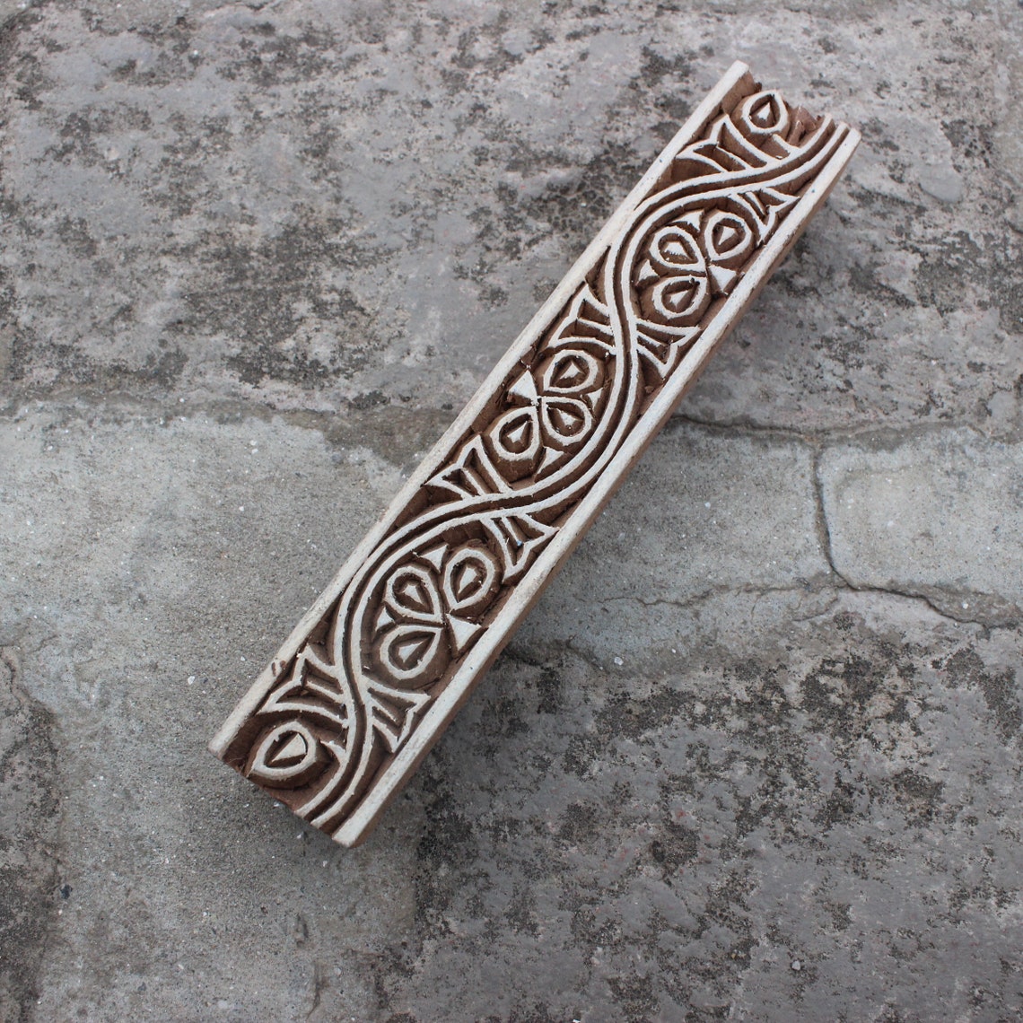 Floral Border Block Print Stamp Hand Carved Wooden Stamp | Etsy