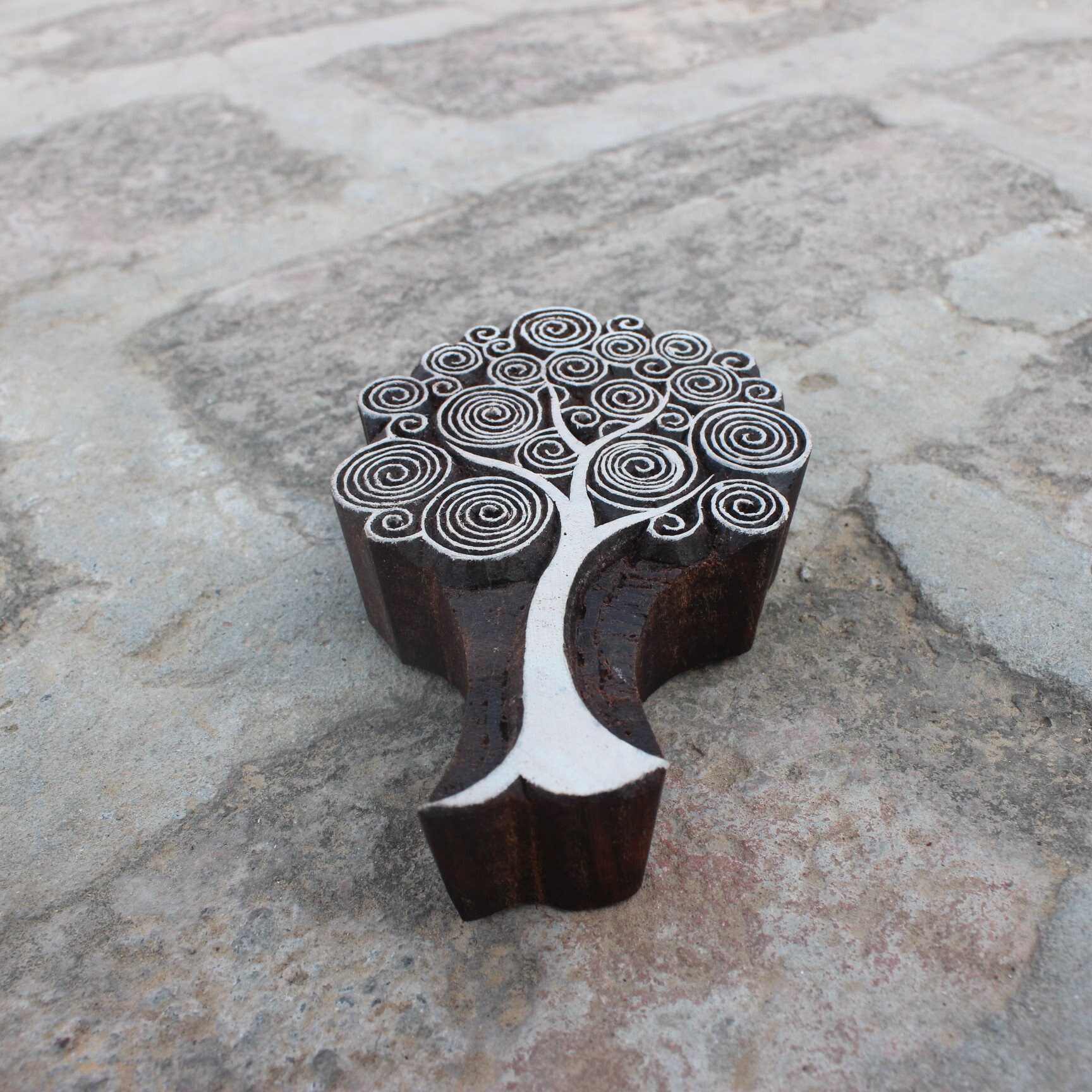 Celtic Tree Wood Block Print Stamp Hand Carved Wooden Fabric - Etsy