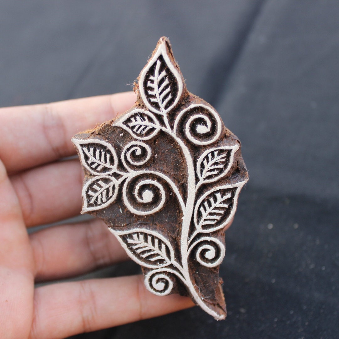 Flower Fabric Block Stamp Floral Block Print Stamp Hand Carved Wood ...