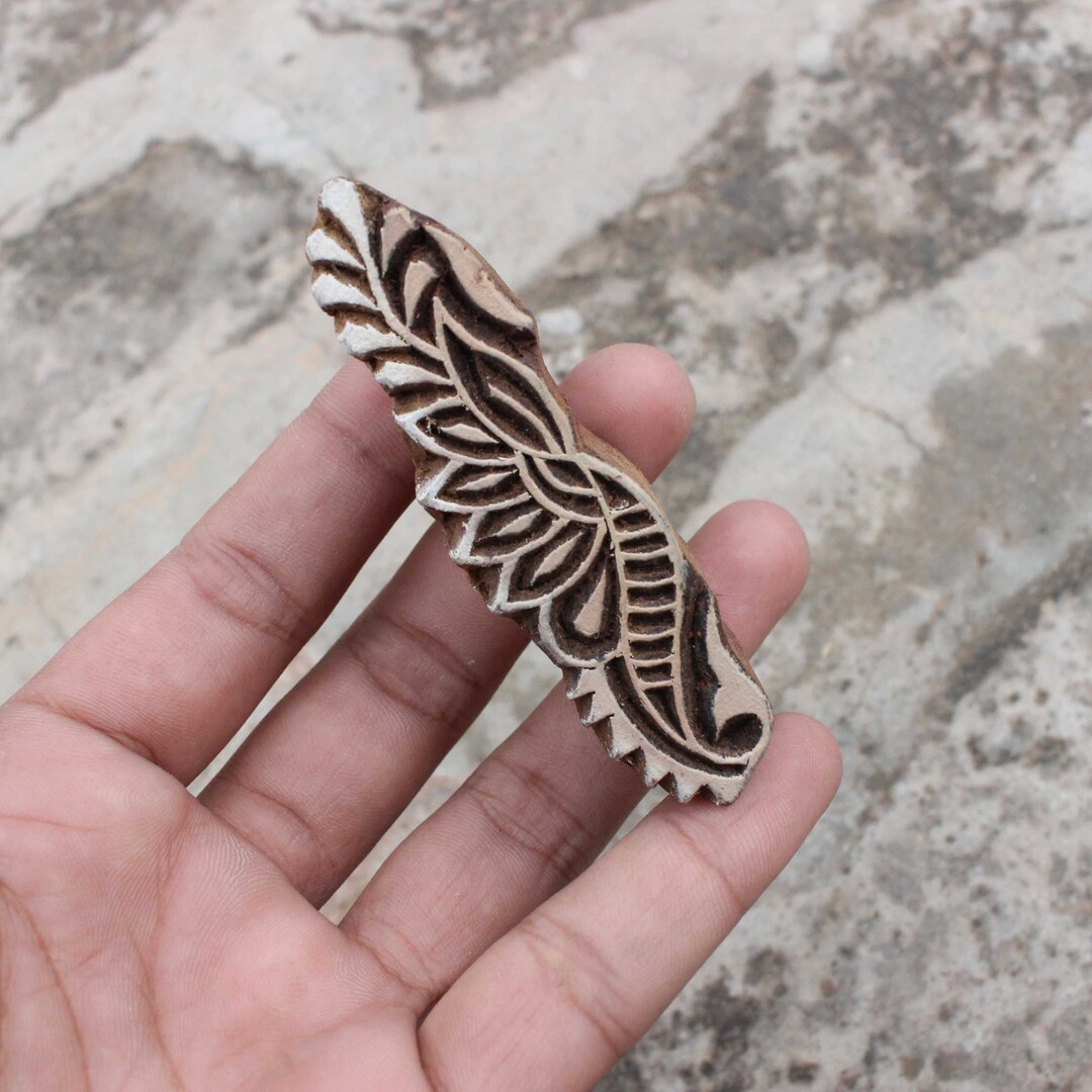 Small Finger Mehndi Stamp-hand Floral Indian Wood Printing Block, Boho ...