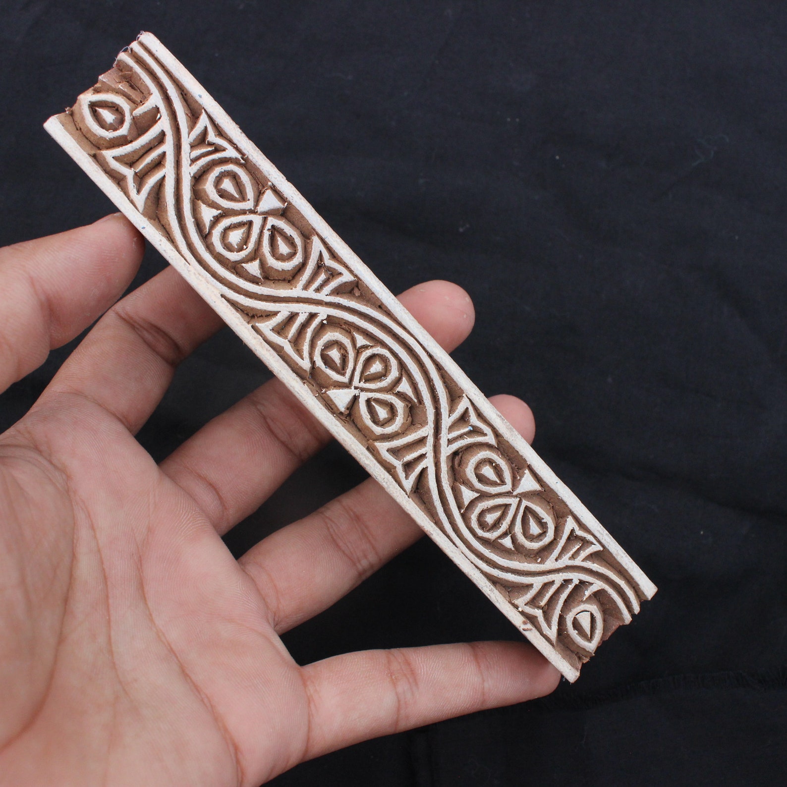 Floral Border Block Print Stamp Hand Carved Wooden Stamp | Etsy