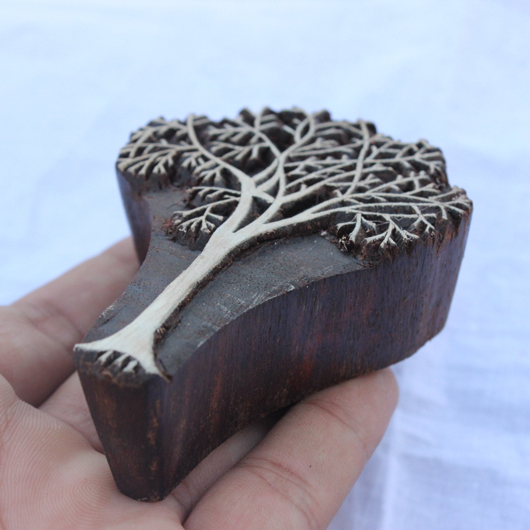 Tree Fabric Block Print Stamp Hand Carved Stamp Tree of Life Block ...