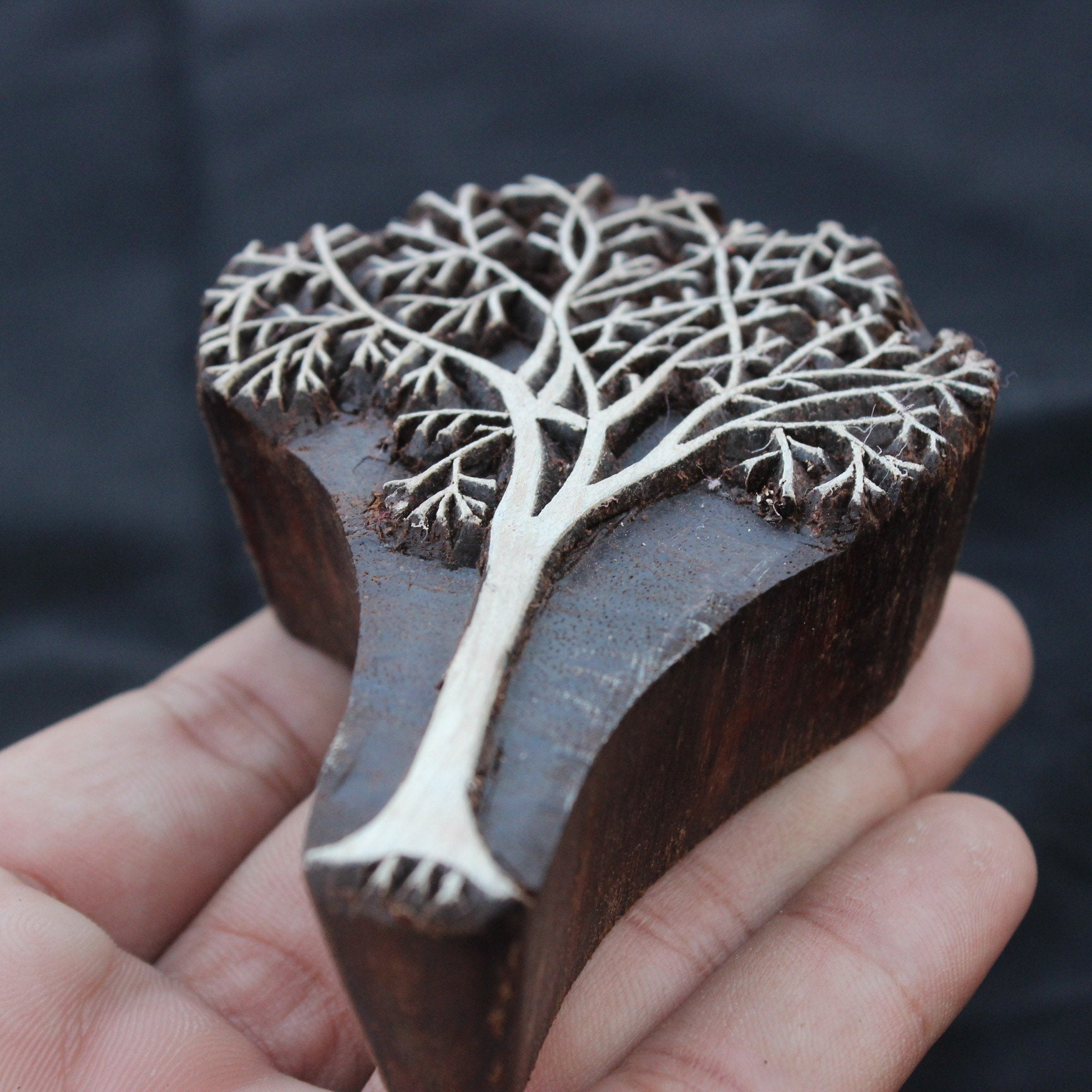 Tree Fabric Block Print Stamp Hand Carved Stamp Tree of Life Block ...