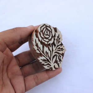 Rose Wood Block Stamp Indian Fabric Stamp Flower Wood Block Stamp ...