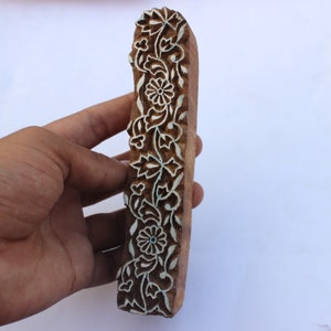Floral Clay Block Print Stamp Carve Block Fabric Stamp Flower Border ...