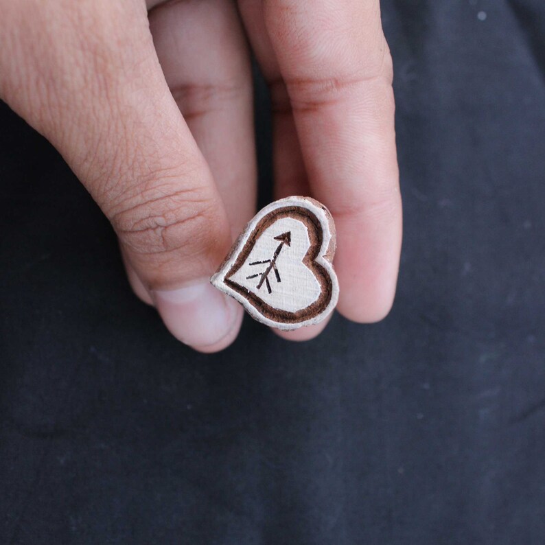 Heart Block Stamp Hand Carved Wooden Stamp Love Stamp Carve - Etsy