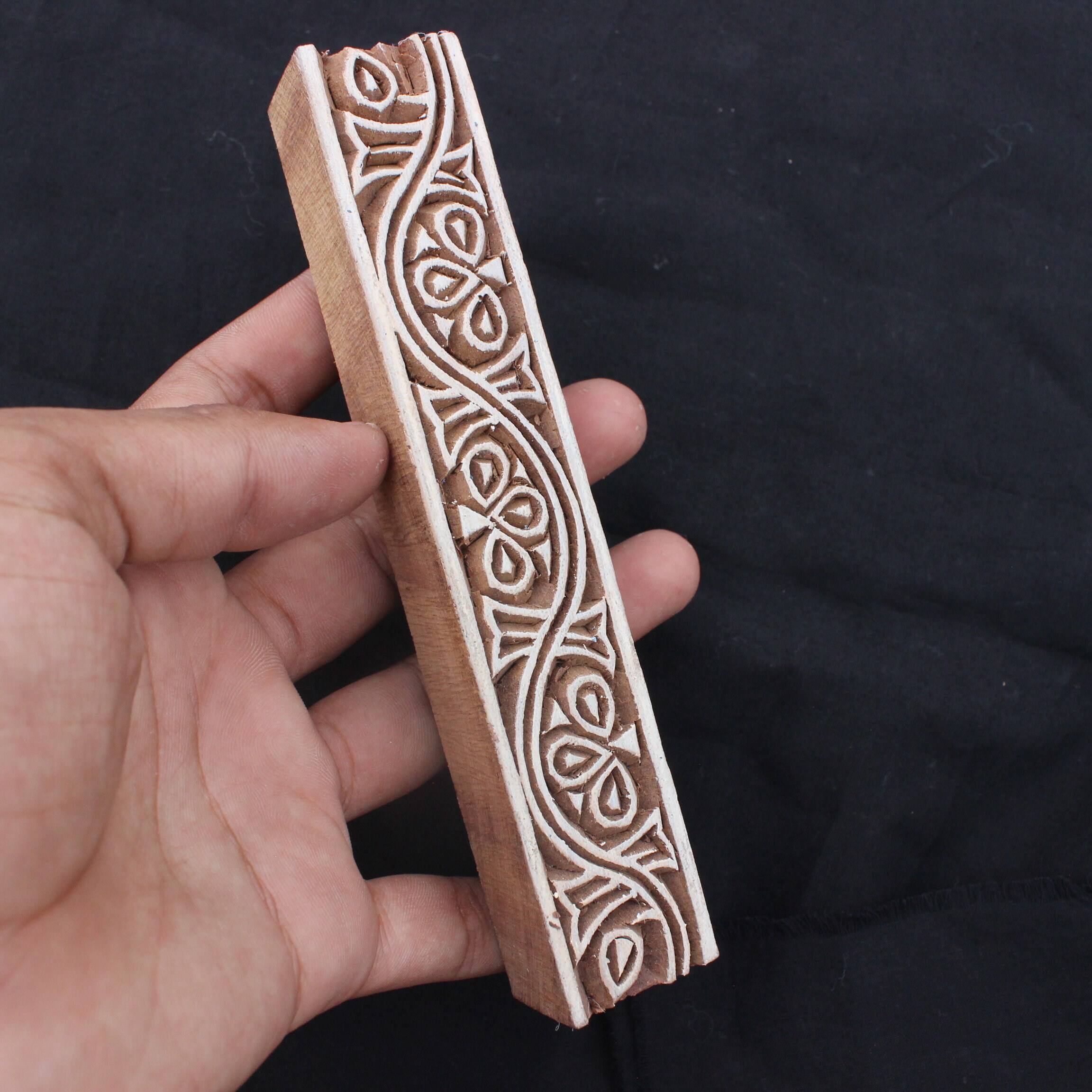 Floral Border Block Print Stamp Hand Carved Wooden Stamp | Etsy