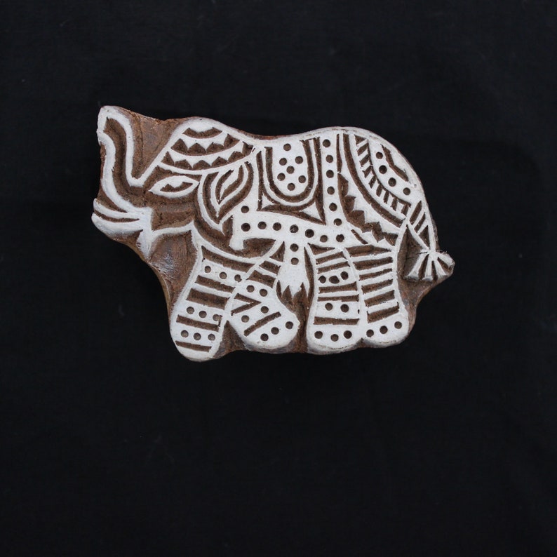 Elephant Fabric Block Print Stamp Indian Wooden Stamp Carve Block Print ...