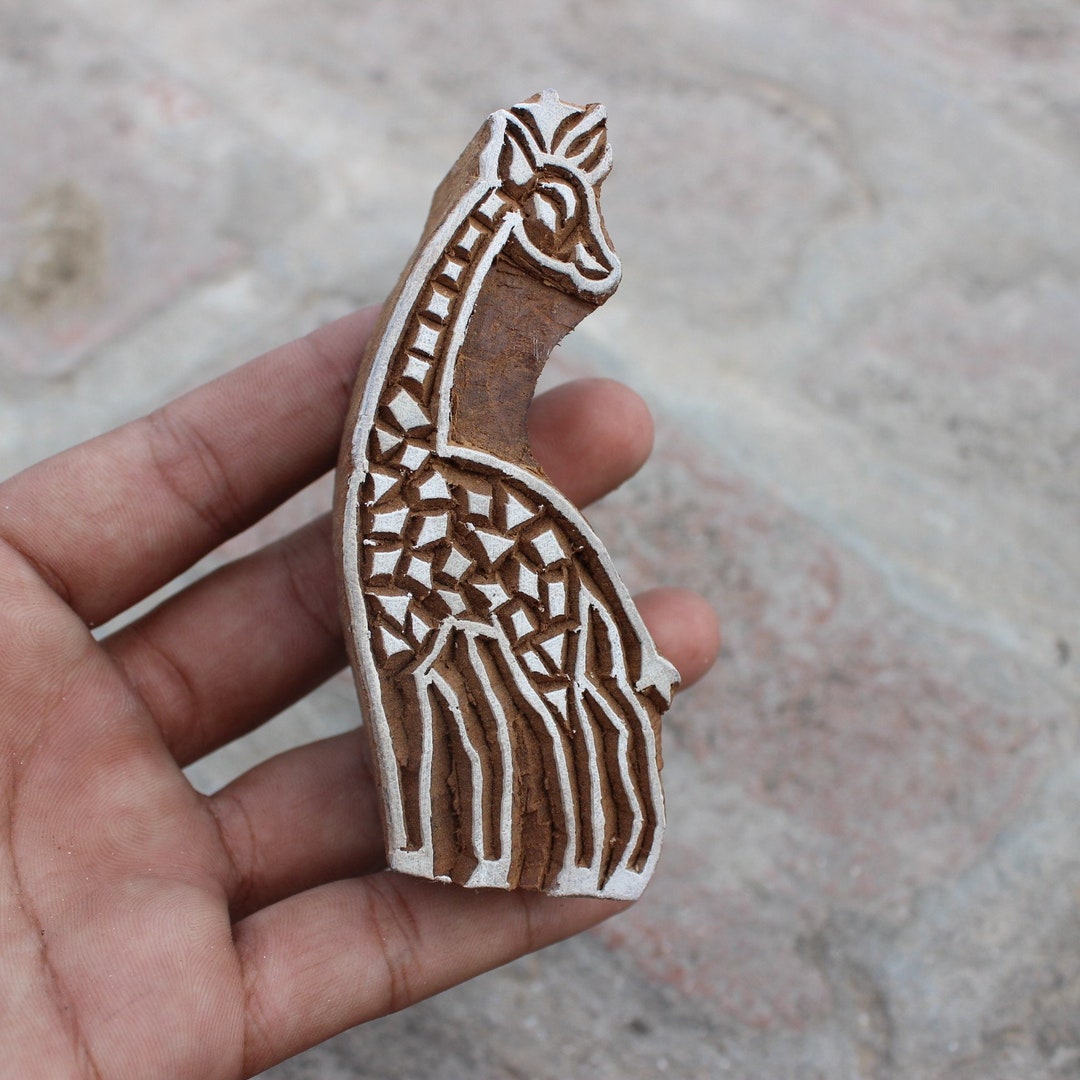 Giraffe Block Print Stamp Animal Block Stamp Carve Block Fabric Stamp ...