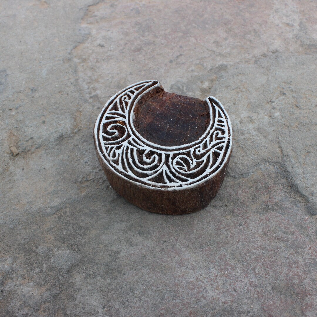 Moon Block Print Stamp Celestial Wood Block Stamp Hand Carved Stamp ...