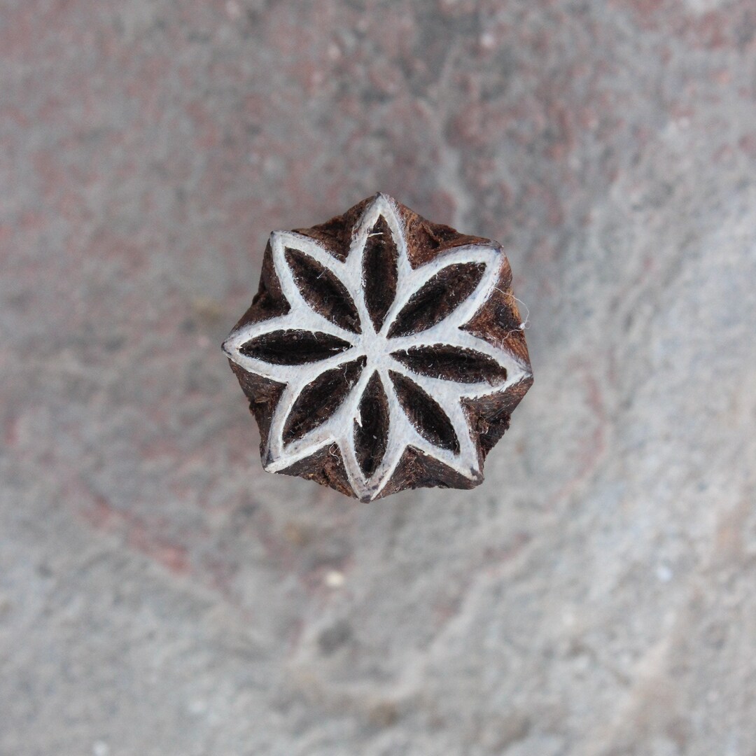 Floral Block Print Stamp Flower Block Stamp Indian Block Print Stamp ...