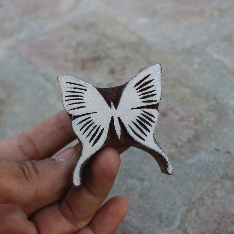 Insect Block Print Stamp Indian Fabric Stamp Butterfly Fabric Stamp ...