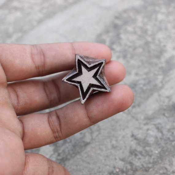 Star Block Print Stamp Hand Carved Wood Block Stamp Christmas | Etsy