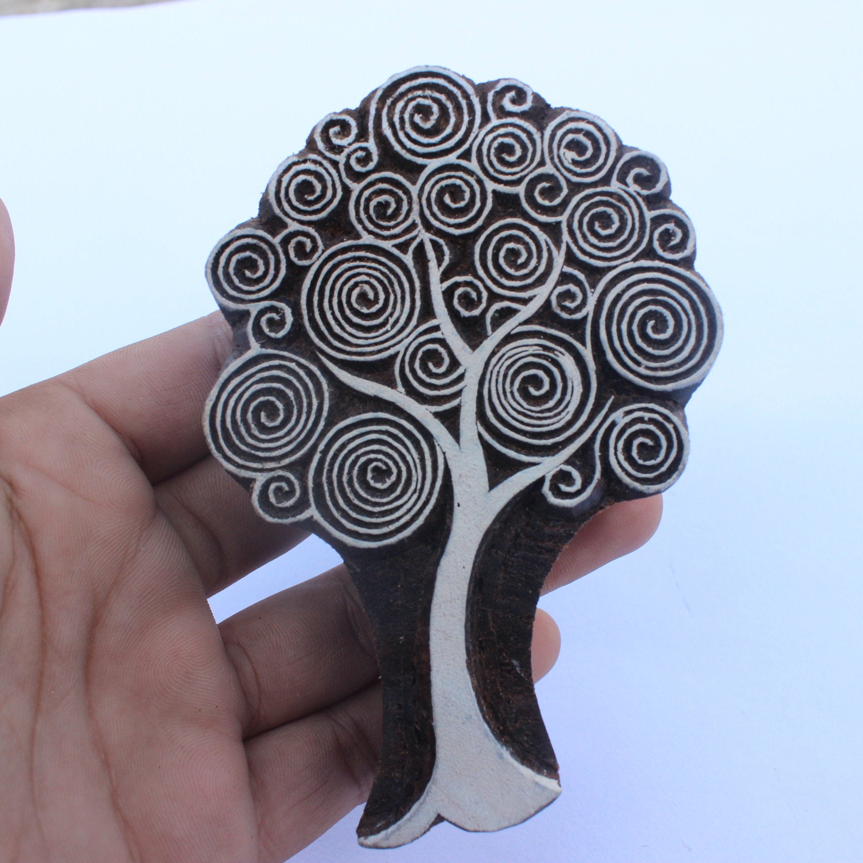 Celtic Tree Wood Block Print Stamp Hand Carved Wooden Fabric - Etsy