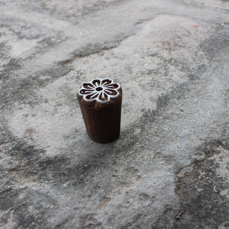 Flower Fabric Block Print Stamp Hand Carved Stamp Floral Wood - Etsy