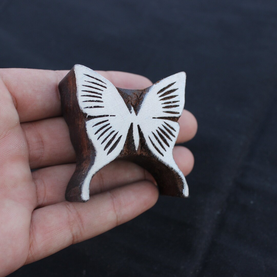 Insect Block Print Stamp Indian Fabric Stamp Butterfly Fabric Stamp ...