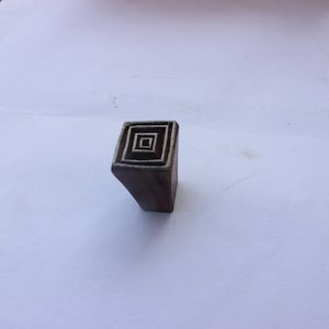 Small Square Hand Carve Stamp-geometric Logo Wooden Printing Block ...