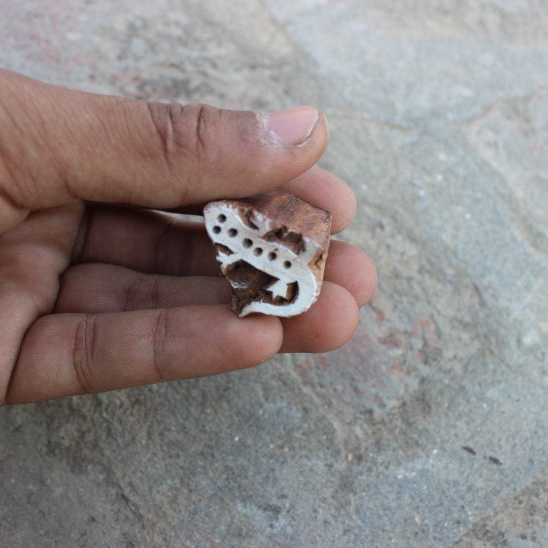 Lizard Block Print Stamp Hand Carved Wooden Stamp Reptiles Fabric Block ...