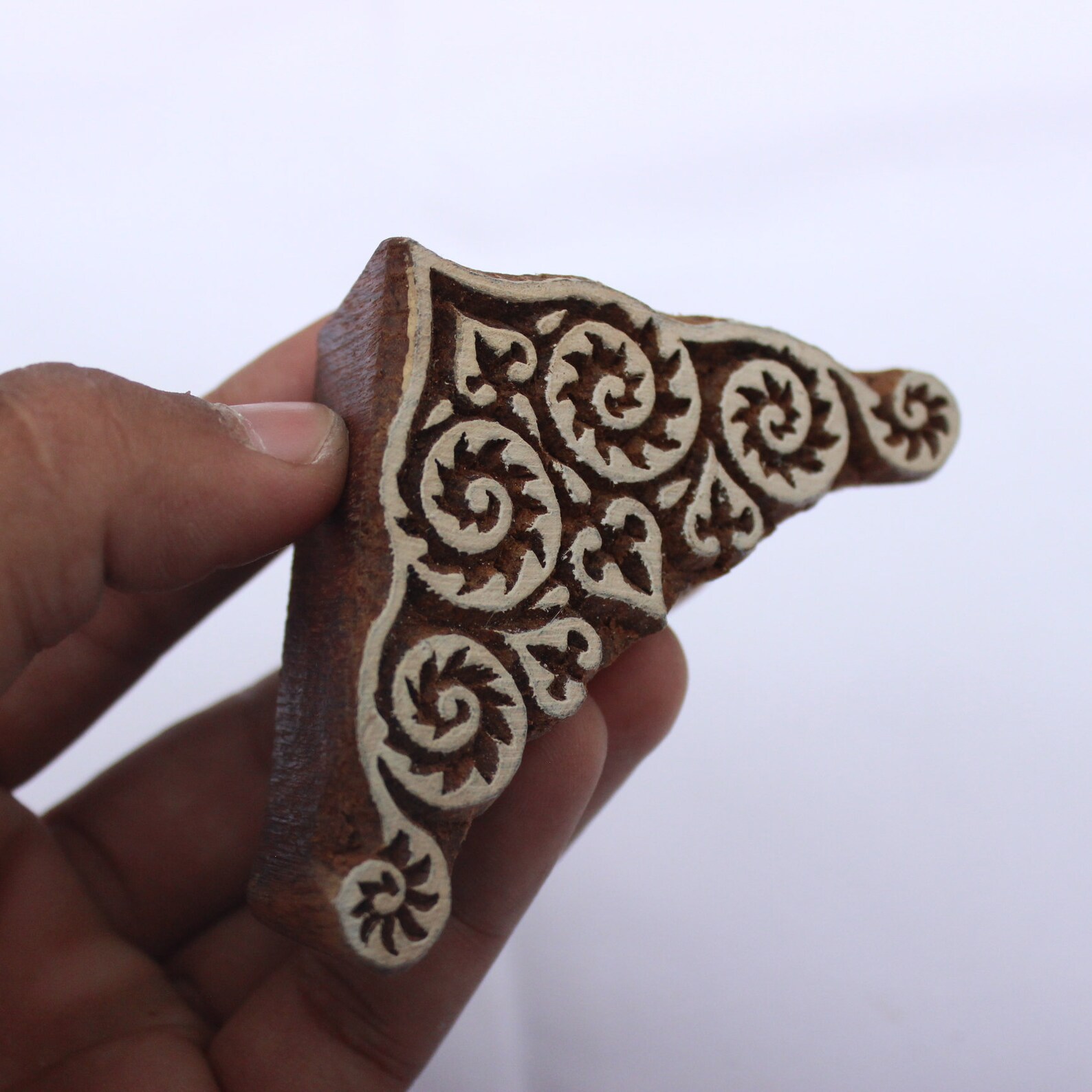 Corner Fabric Block Print Stamp Hand Carved Textile Block for Printing ...