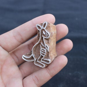Kangaroo Block Print Stamp Hand Carved Wood Block Stamp Animal Fabric ...