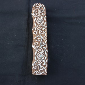 Floral Clay Block Print Stamp Carve Block Fabric Stamp Flower Border ...