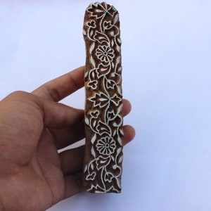 Floral Clay Block Print Stamp Carve Block Fabric Stamp Flower Border ...