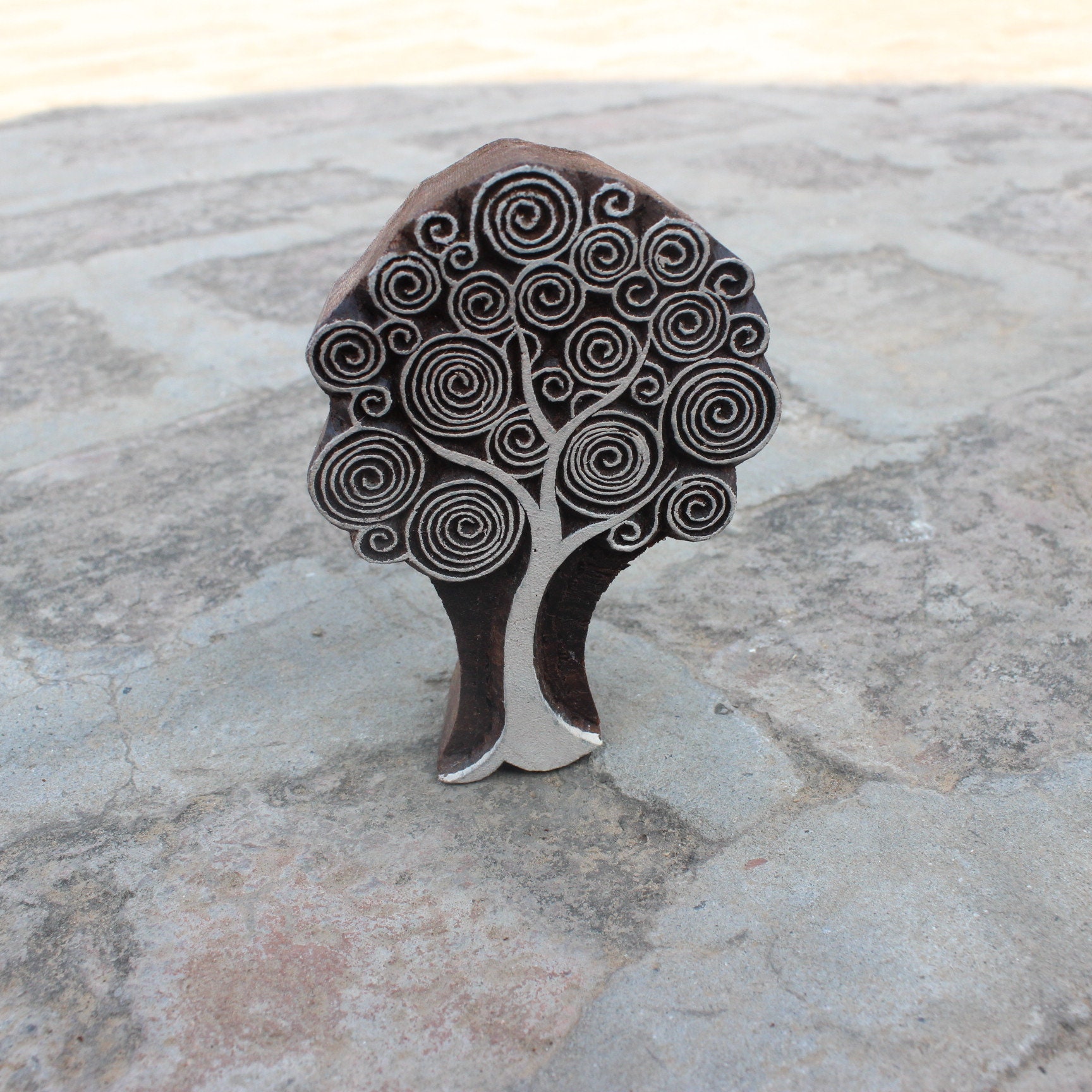 Celtic Tree Wood Block Print Stamp Hand Carved Wooden Fabric - Etsy