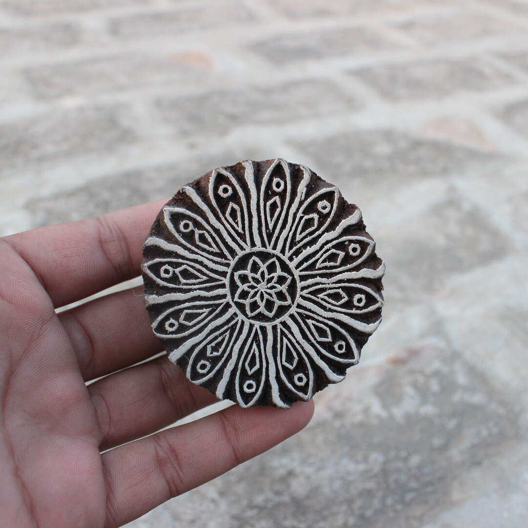 Mandala Block Print Stamp Block Floral Soap Making Stamp Carve Textile ...