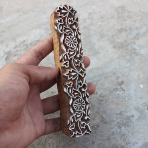 Floral Clay Block Print Stamp Carve Block Fabric Stamp Flower Border ...