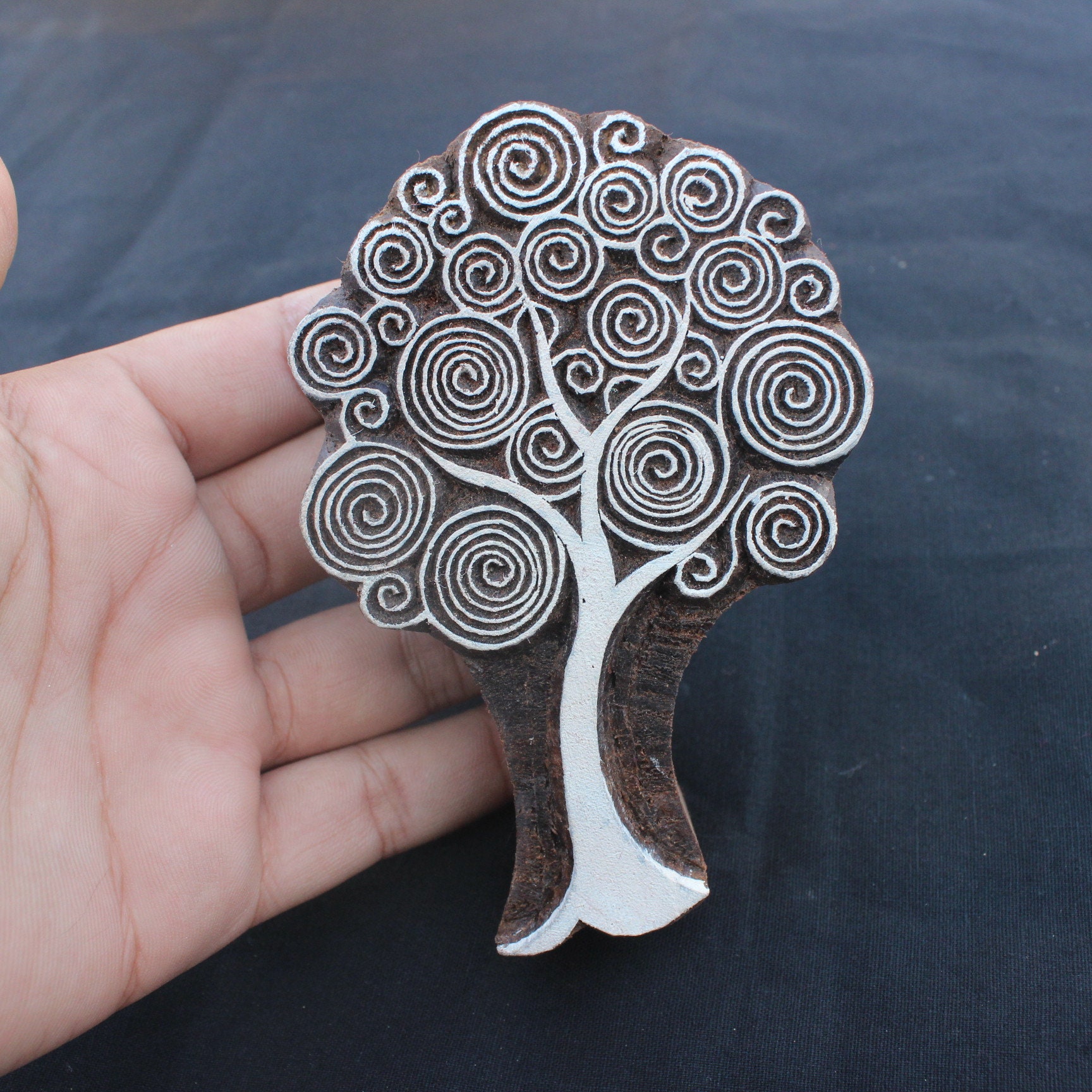 Celtic Tree Wood Block Print Stamp Hand Carved Wooden Fabric - Etsy