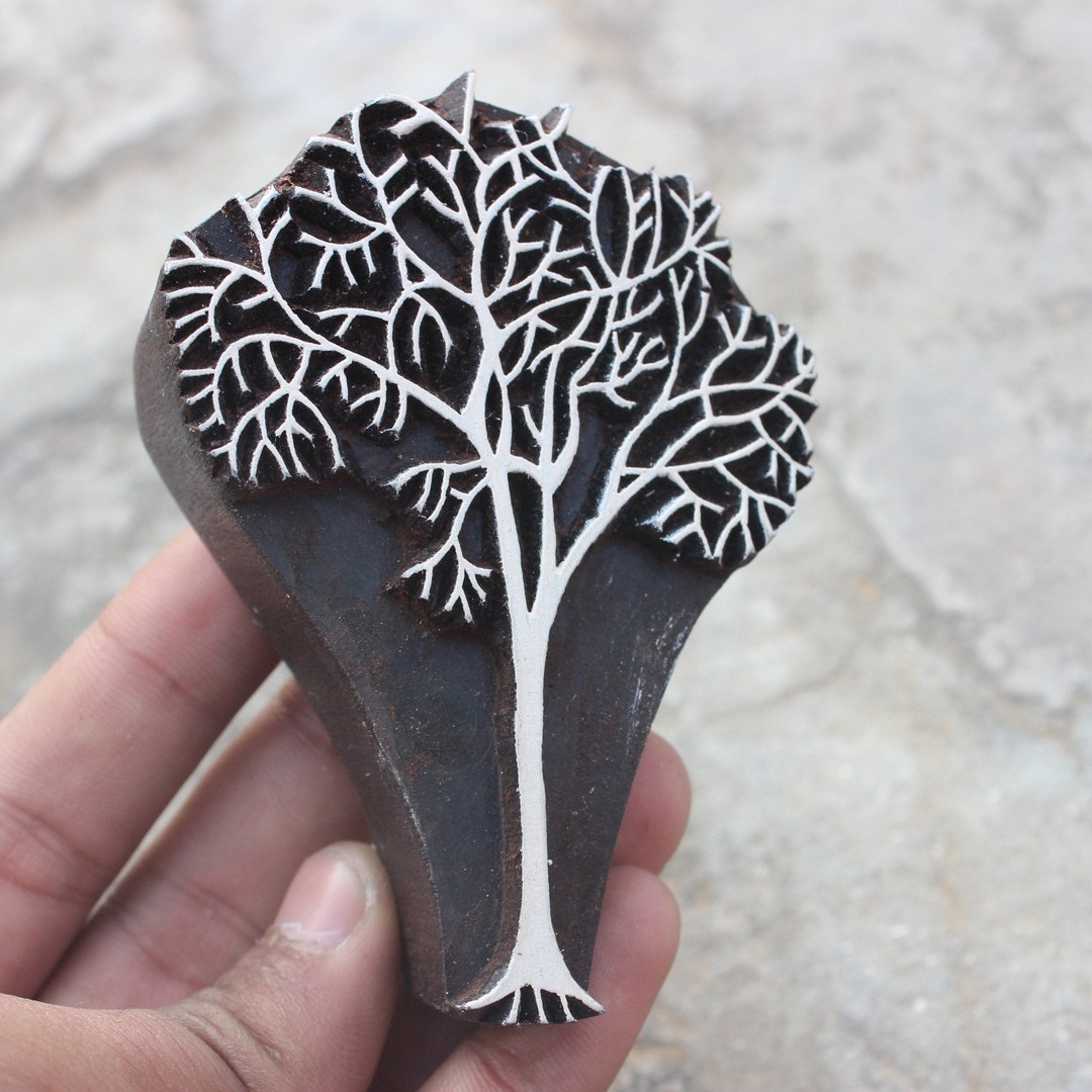Tree Block Print Stamp Tree of Life Fabric Stamp Hand Carved Fabric ...