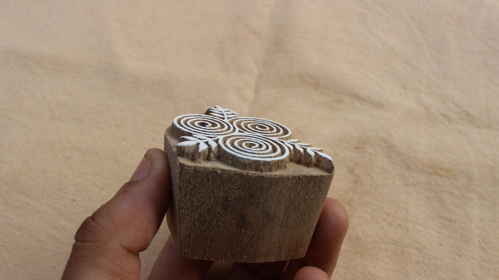 Celtic Block Print Stamp Hand Carved Fabric Stamp Spiral Wood Block ...