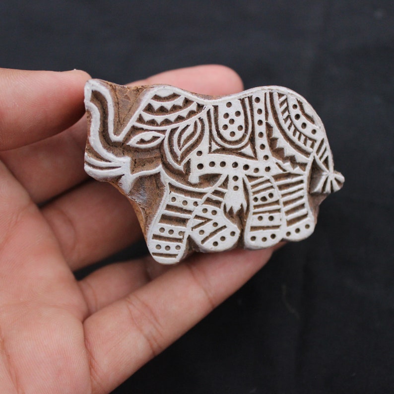 Elephant Fabric Block Print Stamp Indian Wooden Stamp Carve Block Print ...