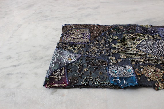 Blue Gypsy Fabric by the Yard Thread Work Indian Textile - Etsy